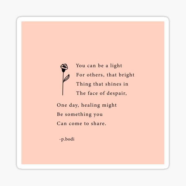 "P.Bodi Poetry Poem" Sticker for Sale by P-Bod | Redbubble