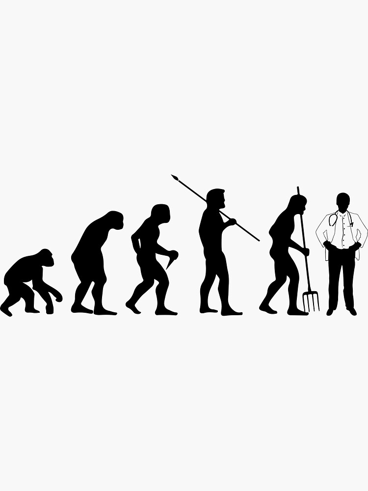 "Evolution of the Humans Doctor" Sticker for Sale by Mintos | Redbubble