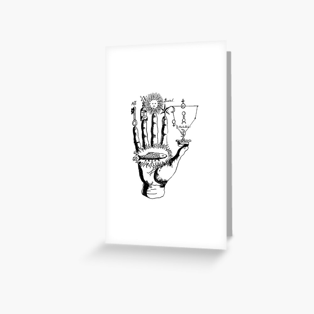 "Medieval Alchemy Hand Symbols" Greeting Card by Pixelchicken | Redbubble