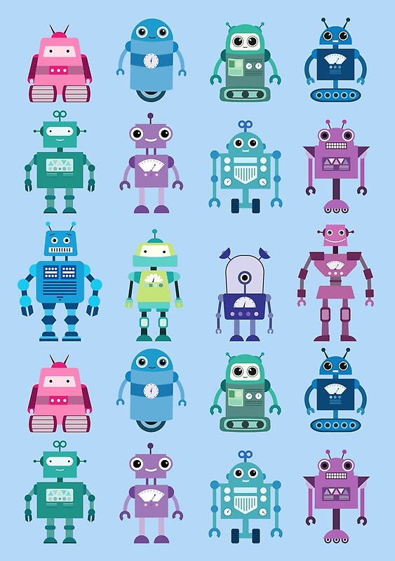 "Robot Grid " by Zombride | Redbubble