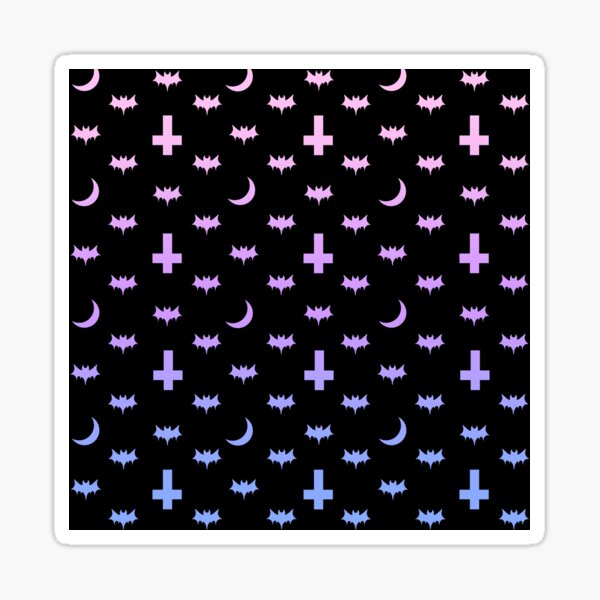 "Pastel Goth Pattern (2)" Sticker for Sale by Luna-Cooper | Redbubble