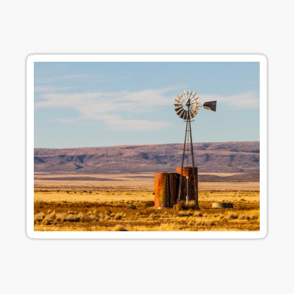 "Scenic Southwest Cattle Ranch Windmill" Sticker by srgreen | Redbubble