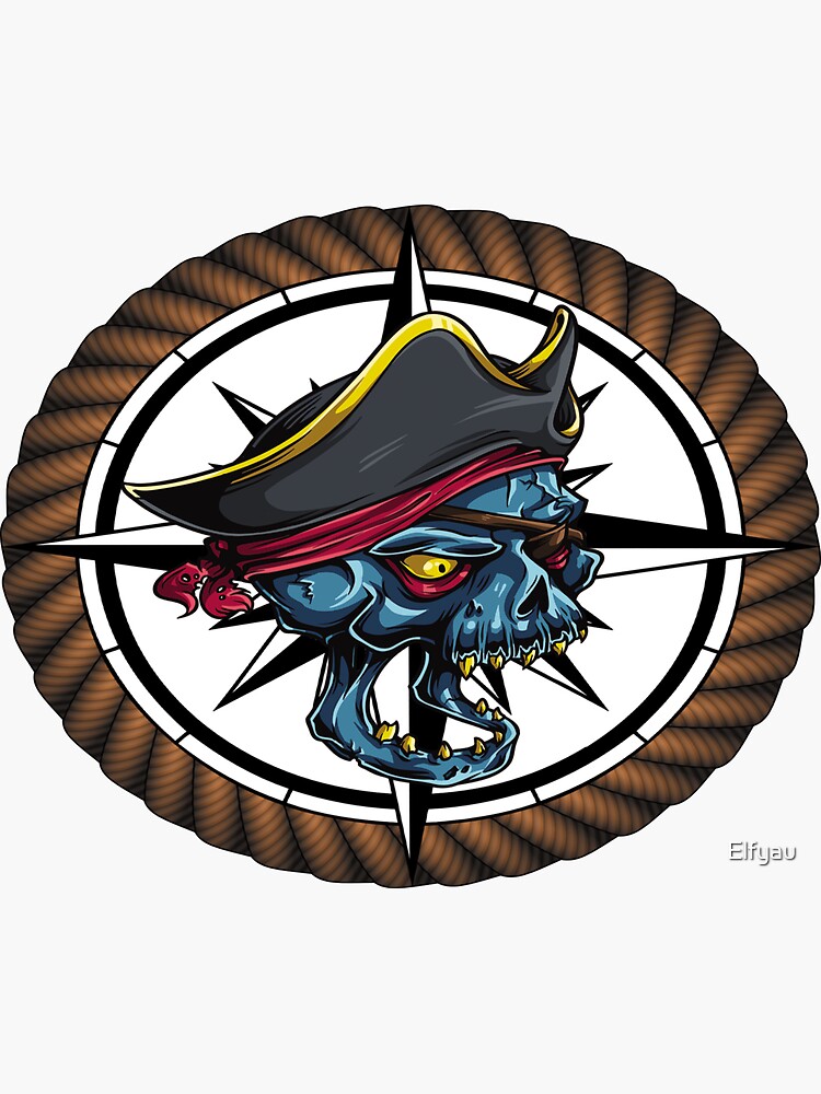 "A Pirates Compass" Sticker for Sale by Elfyau | Redbubble