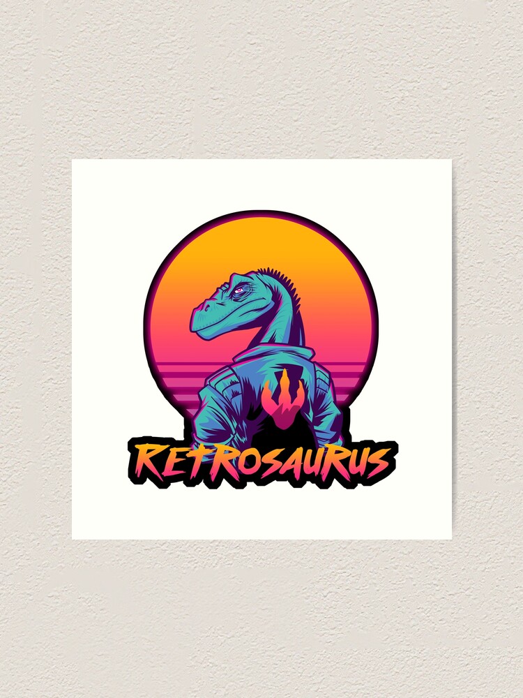"Retrosaurus - Velocity Raptor" Art Print by powersdesign | Redbubble