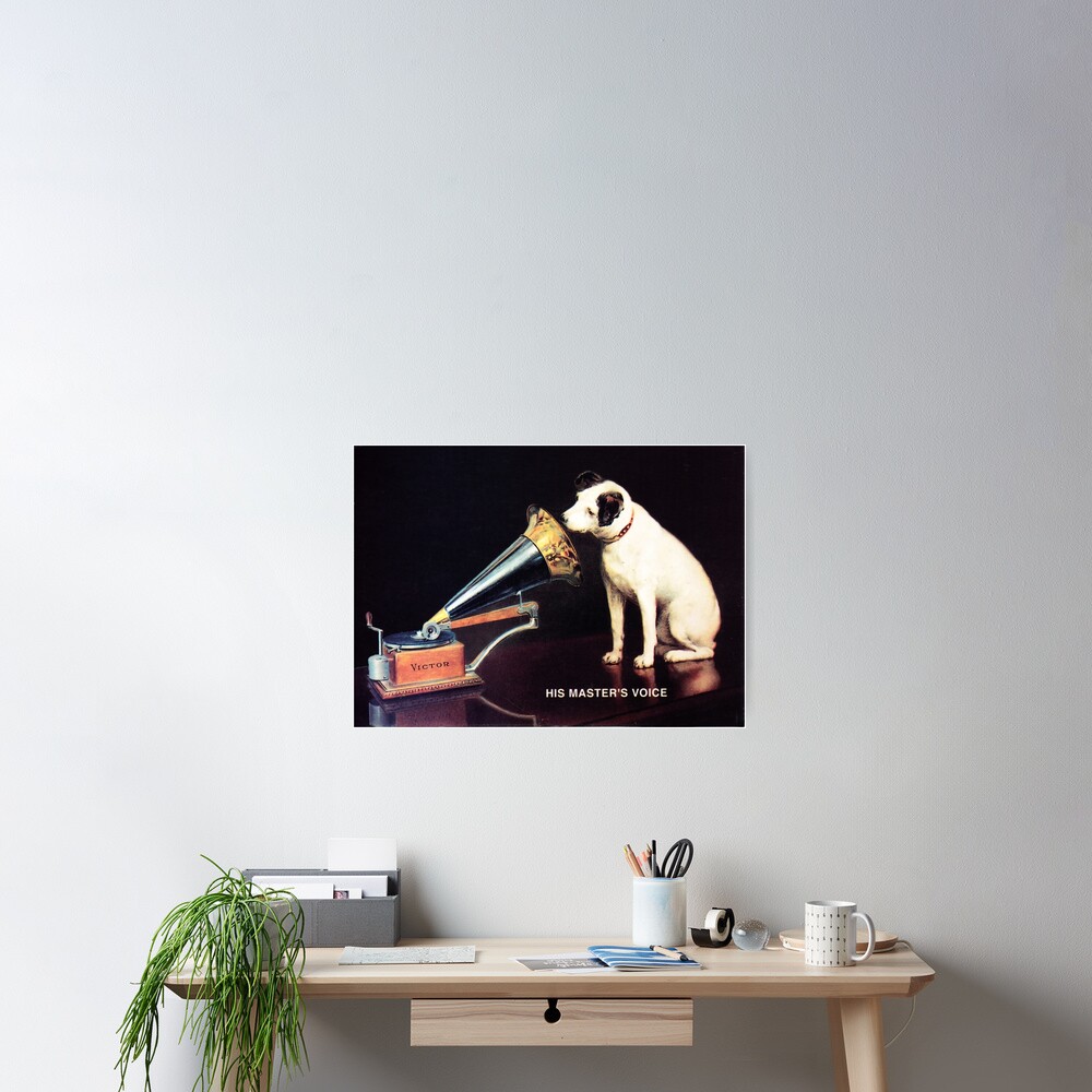 "RCA VICTOR HIS MASTERS VOICE by Francis Barraud Vintage Advertisement ...