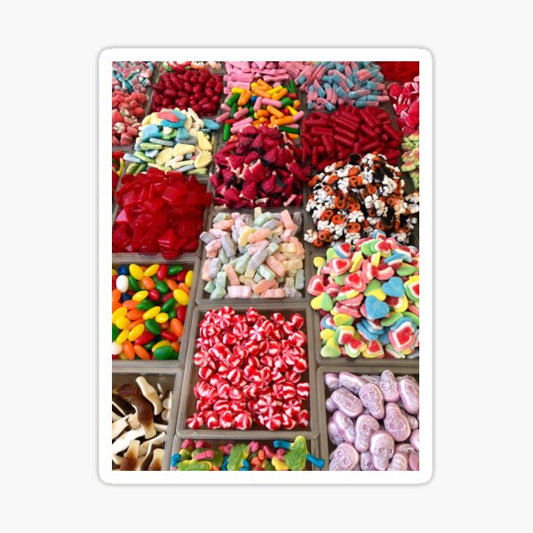 "Colorful Candy Store" Sticker for Sale by newburyboutique | Redbubble