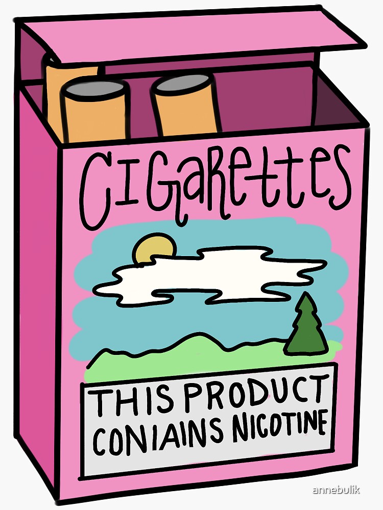"Pink cigarette pack" Sticker for Sale by annebulik | Redbubble