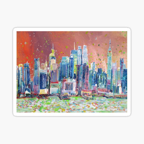 "MANHATTAN - oil painting" Sticker for Sale by lautir | Redbubble