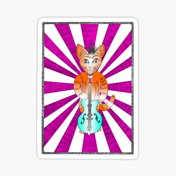 "Rudolph the Rockabilly Cat " Sticker for Sale by luxmundi | Redbubble