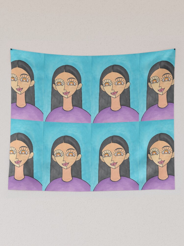 "Kuwaiti girl portrait with long black straight hair (traditional art ...