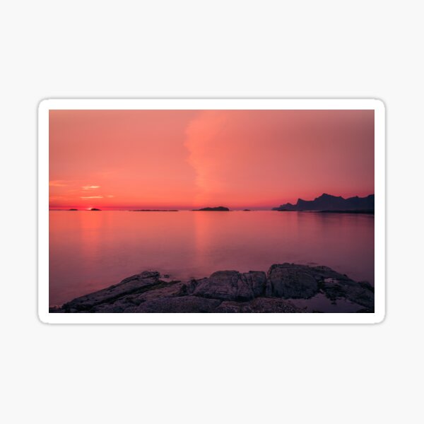 "Midnight sun in Lofoten" Sticker for Sale by lugamor | Redbubble