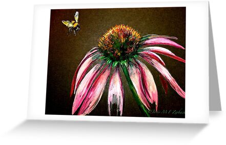 "The Bee and the Flower " by ©Janis Zroback | Redbubble